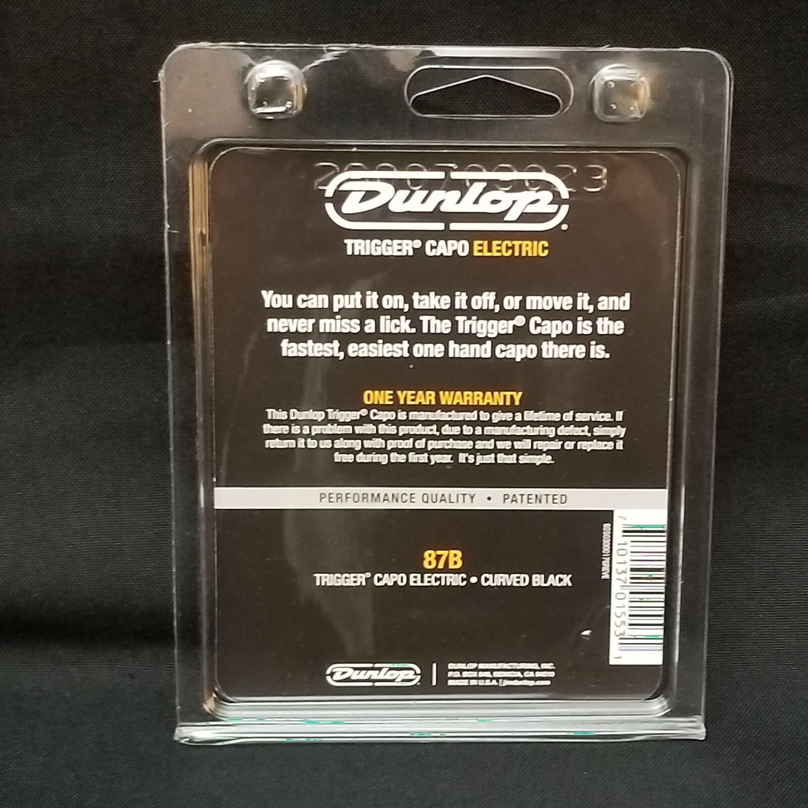 NEW Dunlop Trigger Guitar Capo Electric 87B Electric Curved - Black ...