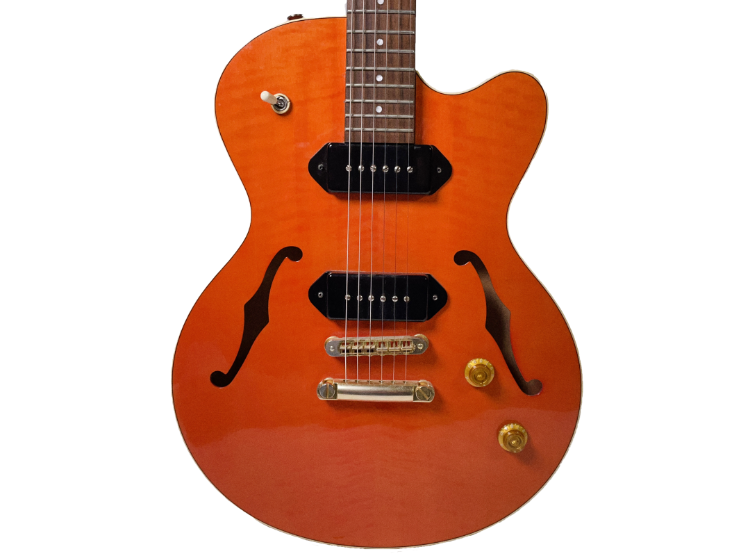 Yamaha AEX 502 Semi Hollow Guitar w/ P90's & VIDEO! - Orange Satin ...